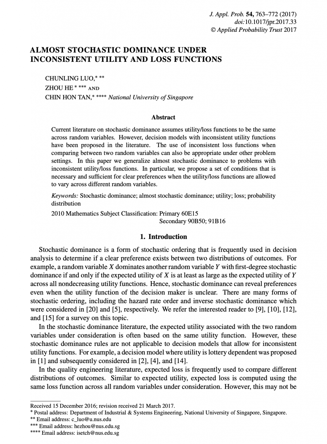 IORA – Institute of Operations Research and Analytics – Institute of ...