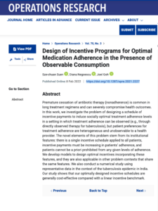 Design of Incentive Programs for Optimal Medication Adherence in the Presence of Observable ...